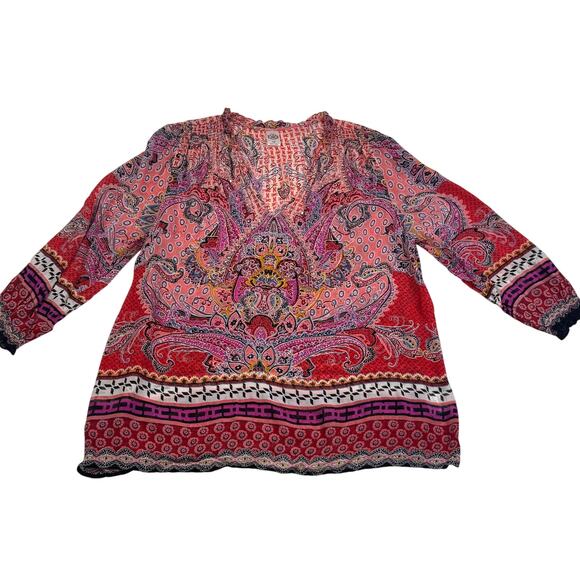 Bila | Tops | Bila Boho Hippie Colorful Paisley Floral Sequin Detail ...